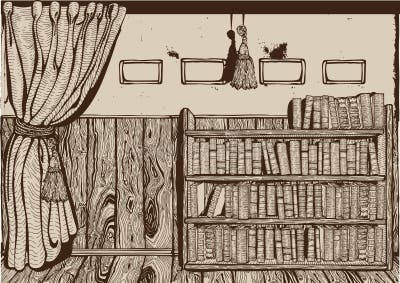 Library Wall Drawing Stock Illustrations – 3,530 Library Wall Drawing ...