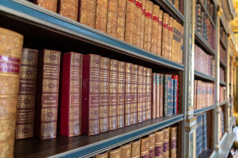 Vintage Library and Interior of Warwick Castle - is a Medieval Castle ...
