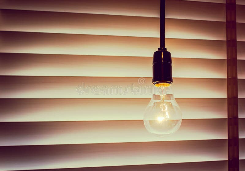 Vintage Light Bulb Decorate in Modern Cafe Stock Image - Image of ...