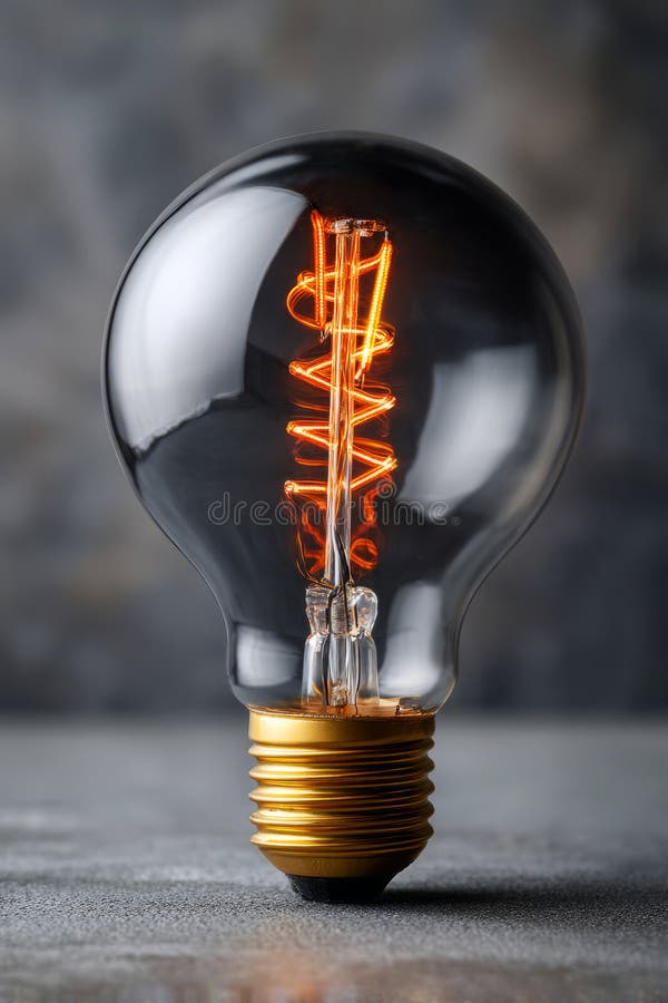 Vintage Light Bulb with Glowing Filament Showcasing Modern ...