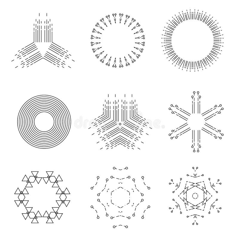 Vintage Light Rays Icons Set Vector Illustration Stock Vector ...