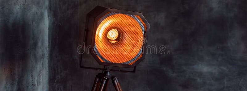 Vintage Light Source Lamp, Loft Light. Background Photo with Copy Space ...