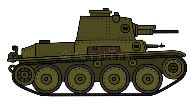 Vintage light tank stock vector. Illustration of tracked - 89780742