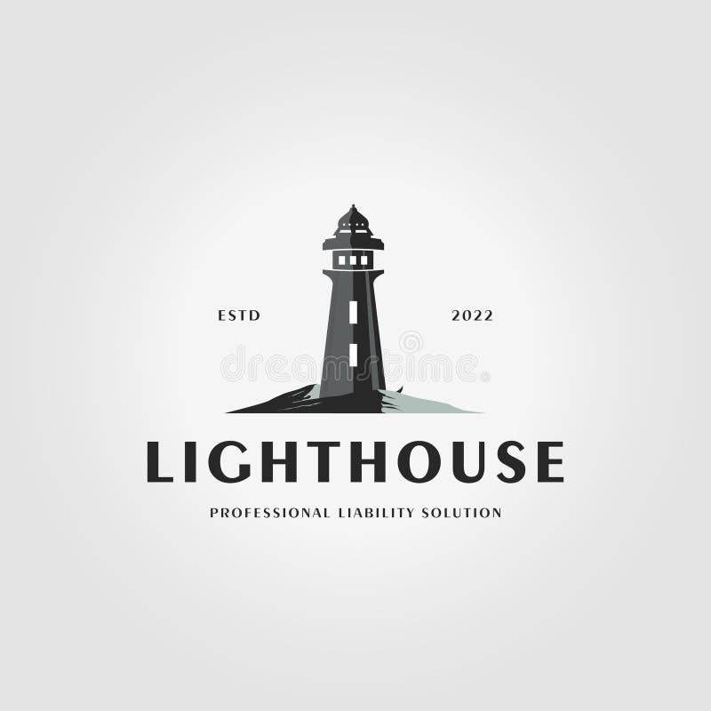 Vintage Lighthouse Logo Icon , Illustration Design of Beacon Vector ...