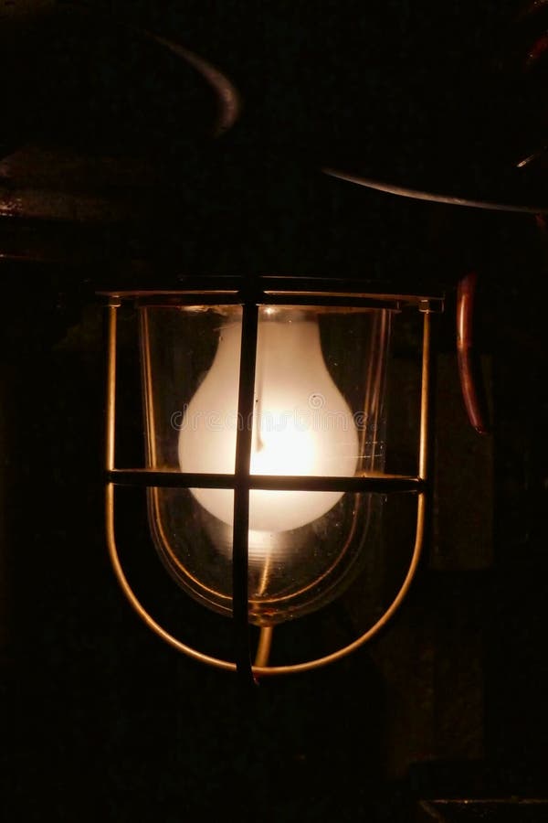Vintage Lighting on a Ship. Stock Image - Image of electric, retro ...
