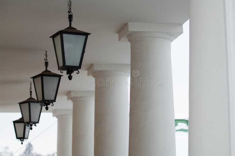Vintage lights and columns stock photo. Image of antique - 90340202