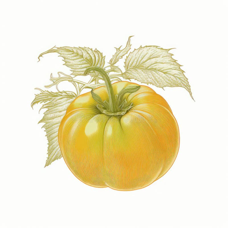 Vintage Line Drawing of Tomato Stock Illustration - Illustration of ...