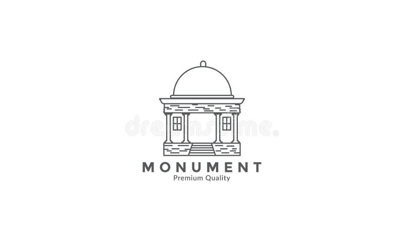 Vintage Line Monument History Logo Vector Icon Design Illustration ...
