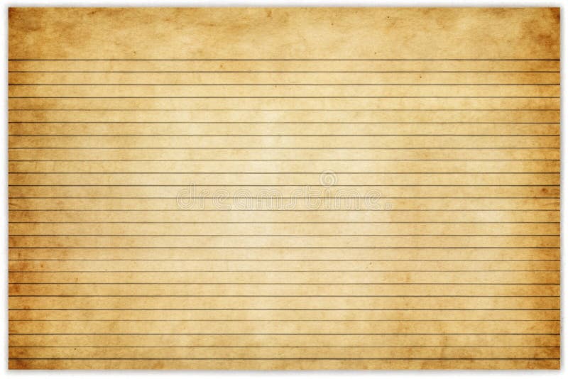 Vintage Lined Paper Sheet with Aged Yellowed Texture Stock Illustration ...