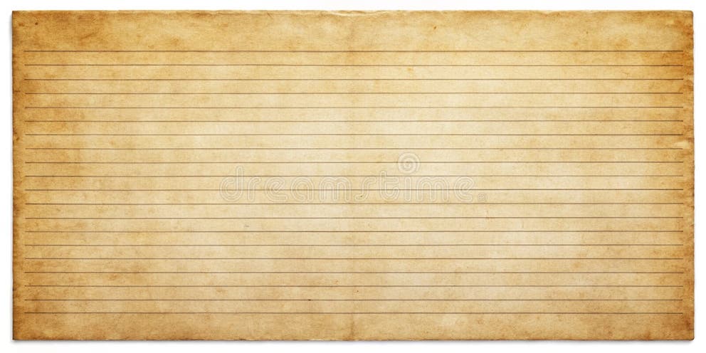 Vintage Lined Paper Sheet with Aged Yellowed Texture Stock Illustration ...