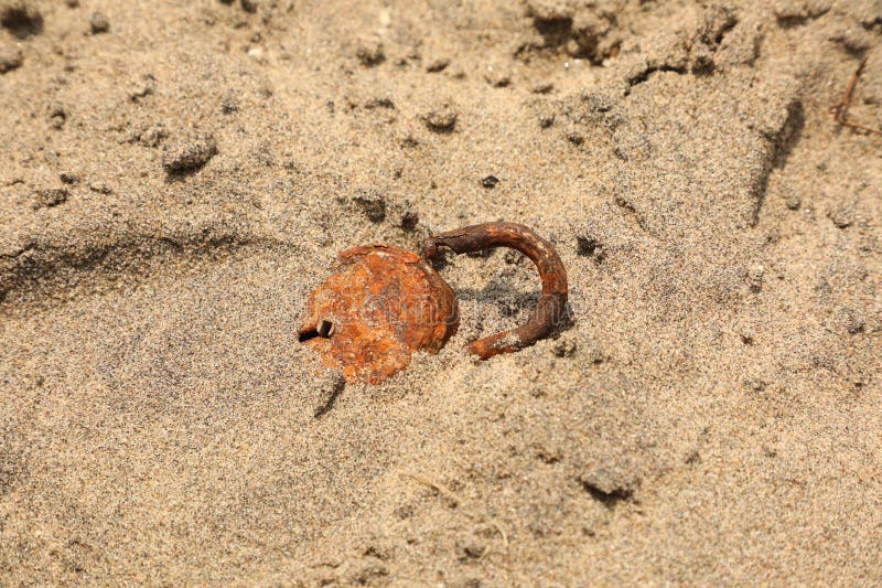 Vintage Lock in a Sand stock image. Image of lock, leisure - 331588125