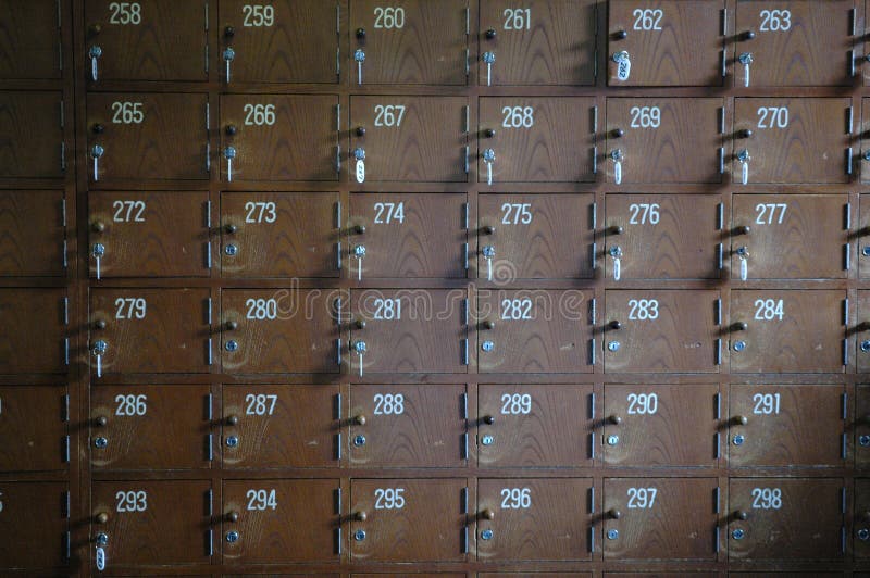 Vintage Hotel Front Desk Key Rack. Stock Image - Image of front, gold ...