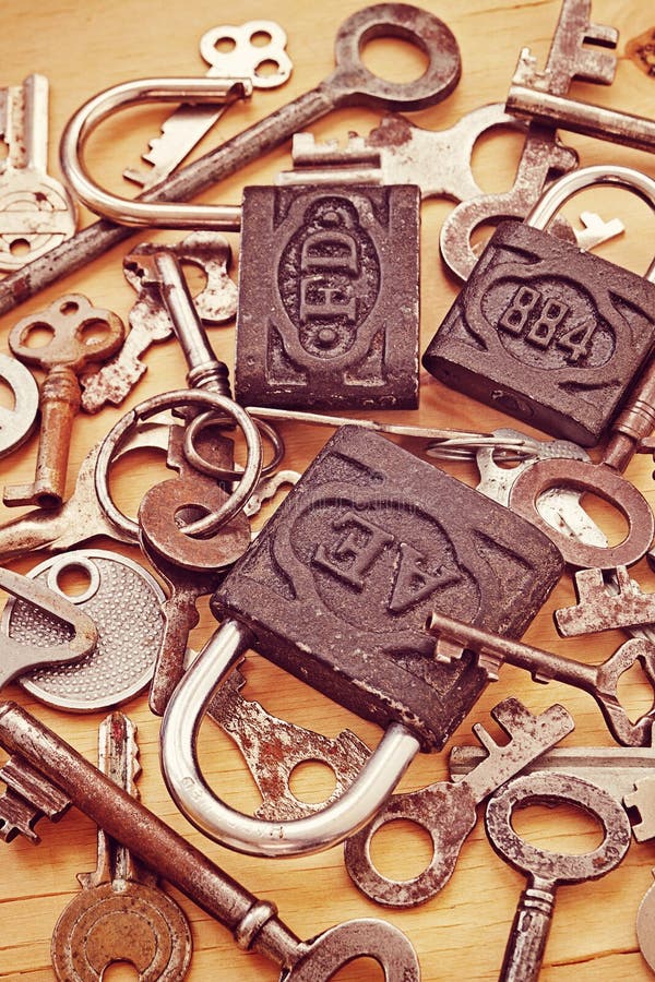 Vintage locks and keys editorial photo. Image of retro - 90088086