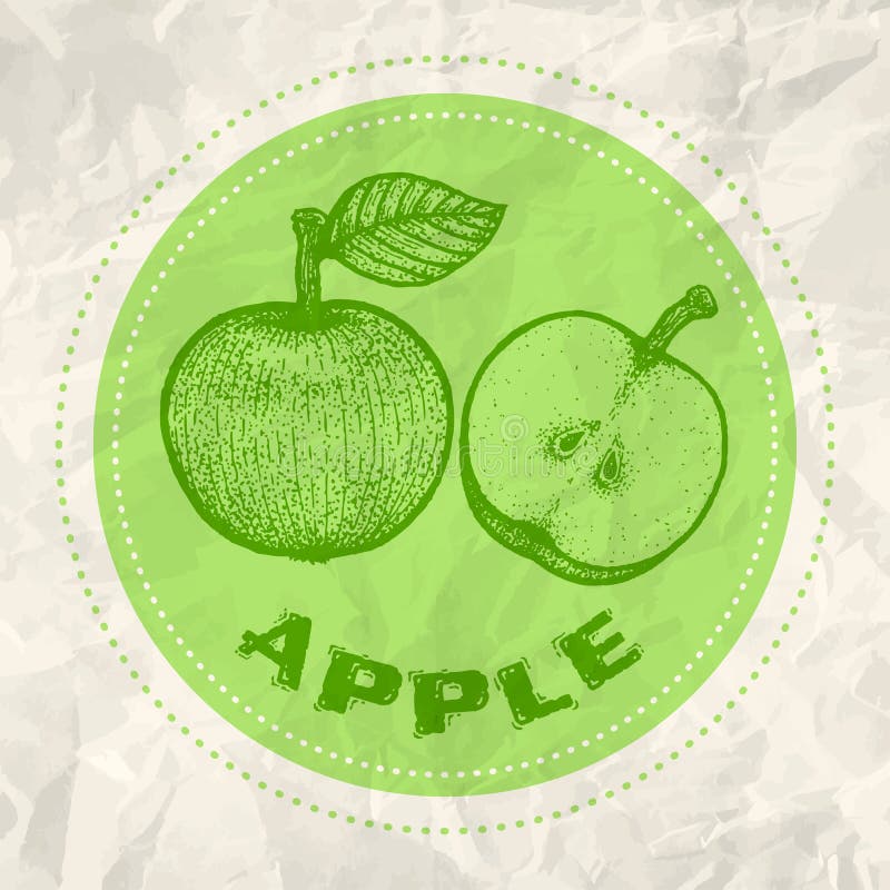 Vintage logo of apple stock vector. Illustration of dessert - 59077300