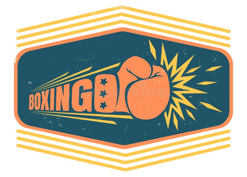 Vintage logo for boxing. stock vector. Illustration of hand - 106228822