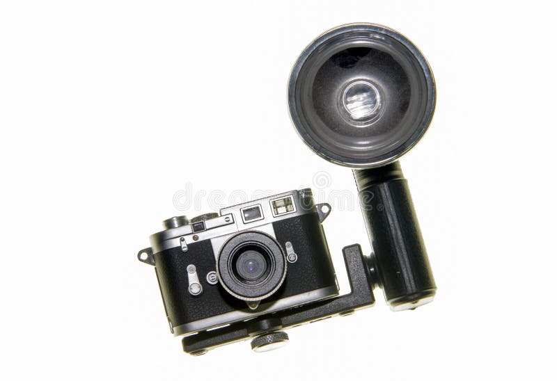 A Vintage Looking Digital Camera with a Flash Stock Photo - Image of ...