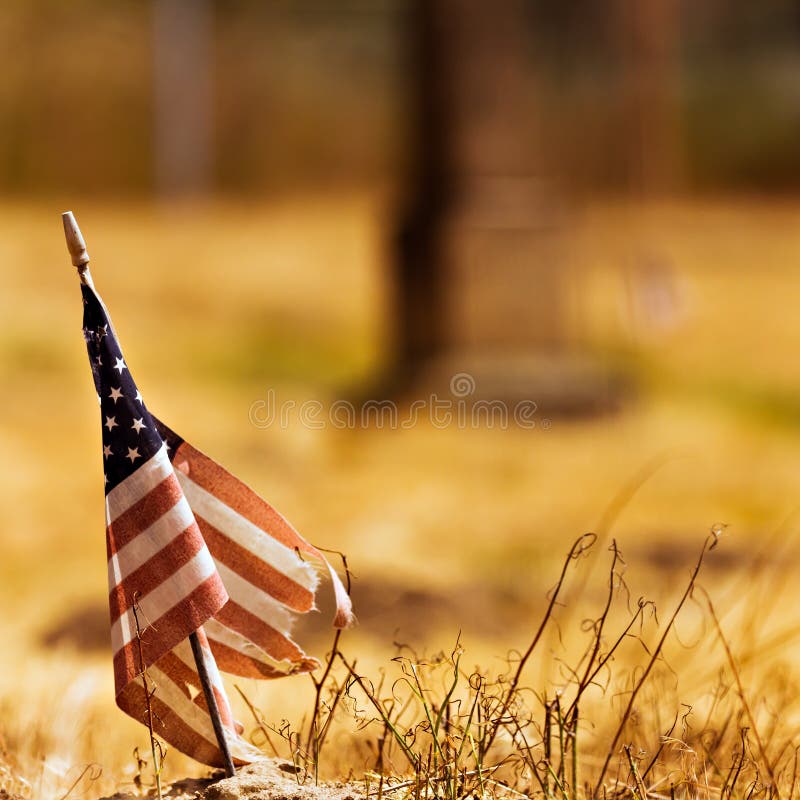 Vintage Looking Photo of a Tattered American Flag Stock Image - Image ...