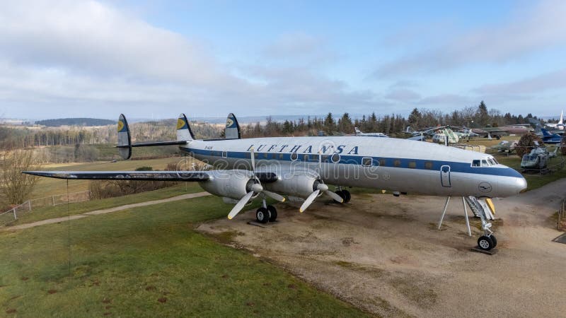 Vintage Lufthansa Lockheed Super Constellation on Display Editorial ...