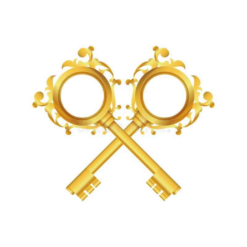 Vintage luxury key stock illustration. Illustration of isolated - 88192628
