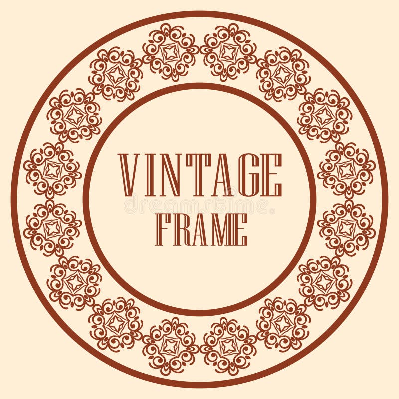 Vintage round frame stock vector. Illustration of design - 112484523