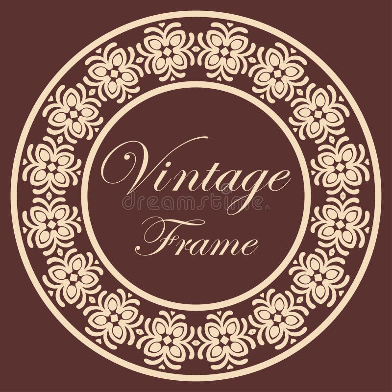 Vintage round frame stock vector. Illustration of decorative - 112484615