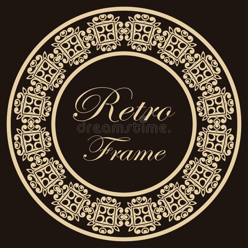 Vintage round frame stock vector. Illustration of classic - 112484706