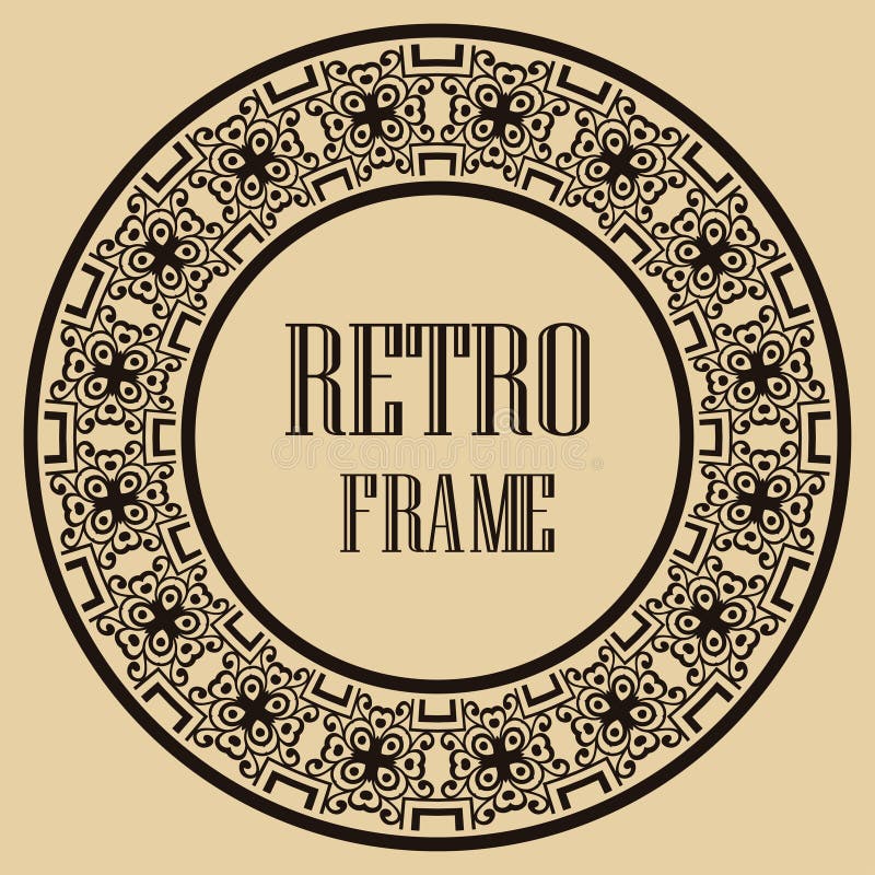 Vintage round frame stock vector. Illustration of antique - 112484761