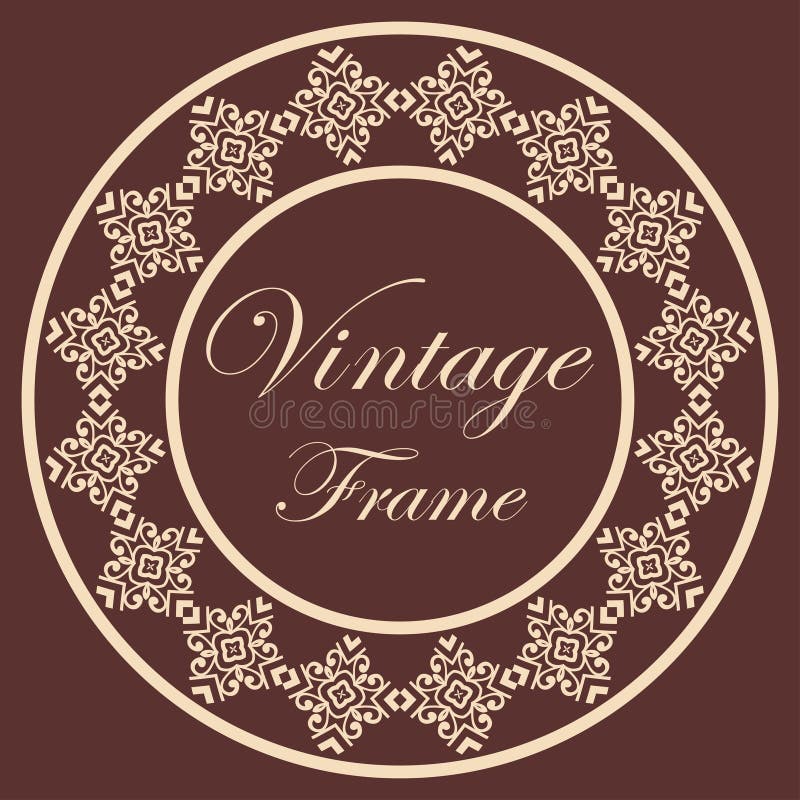 Vintage round frame stock vector. Illustration of anniversary - 112485394