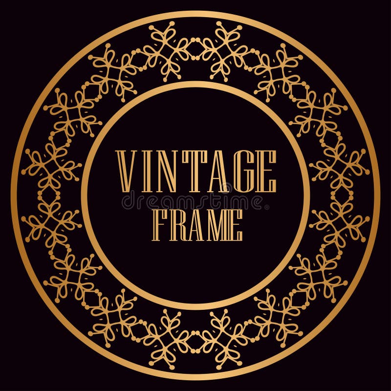 Vintage round frame stock vector. Illustration of calligraphy - 112504256