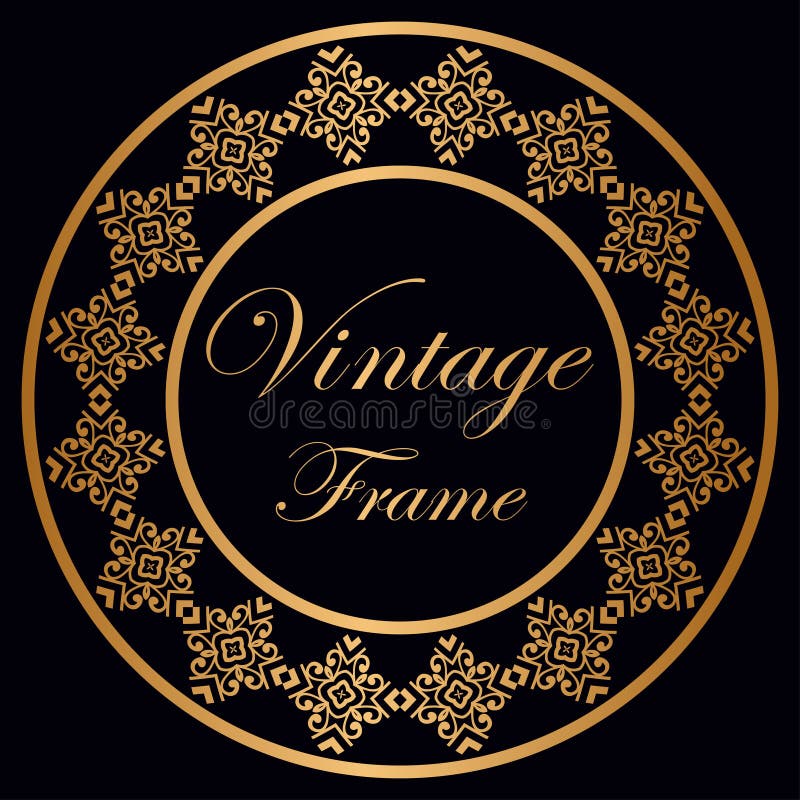Vintage round frame stock vector. Illustration of deco - 112504485
