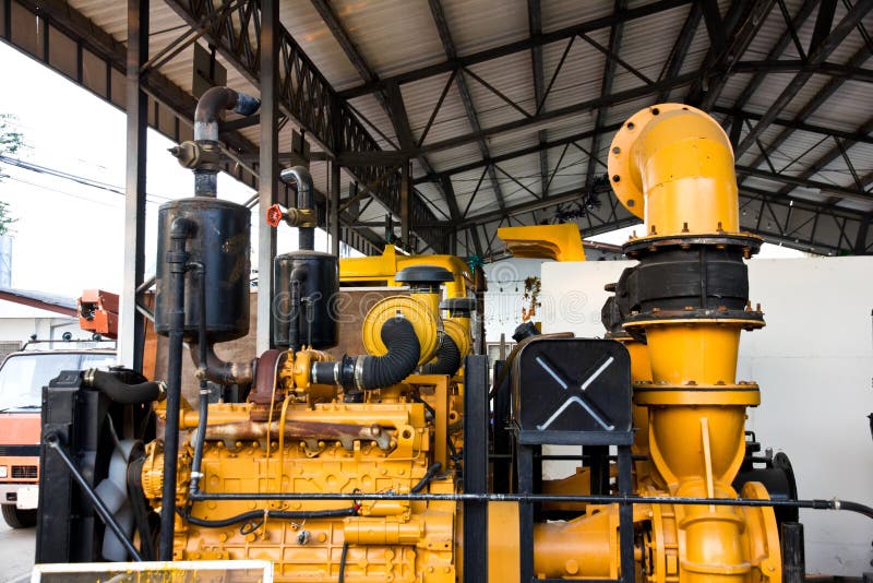 Diesel engine on yacht stock photo. Image of yellow, complex - 11877734