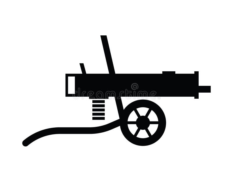 Vintage machine gun icon stock vector. Illustration of defend - 264440682