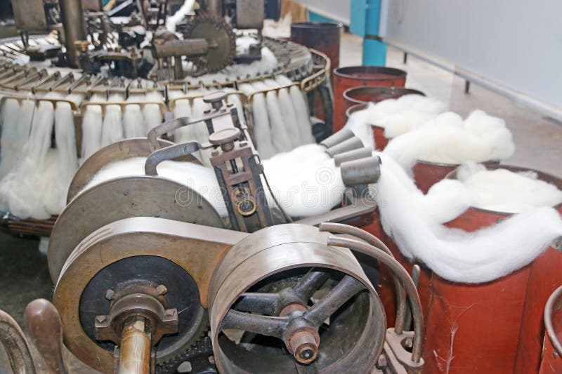 Vintage Machinery in a Textile Mill Stock Photo - Image of factory ...