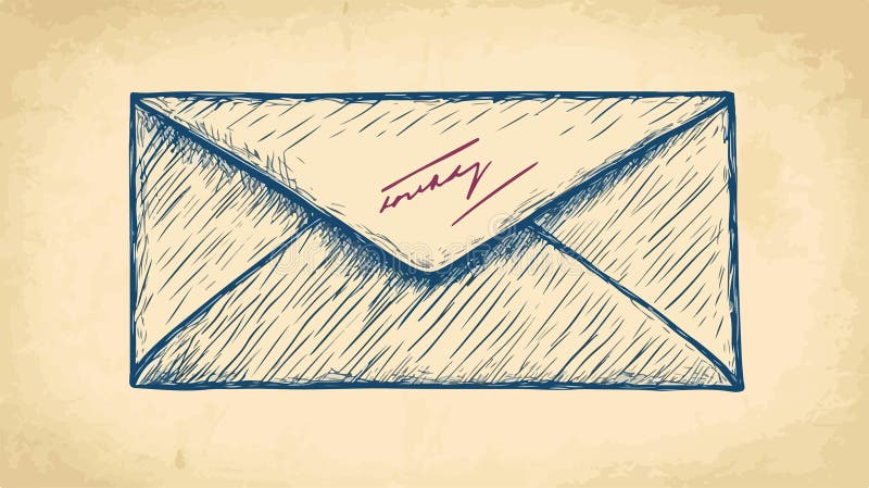Vintage Mail Drawing Style Isolated Vector Illustration Stock ...