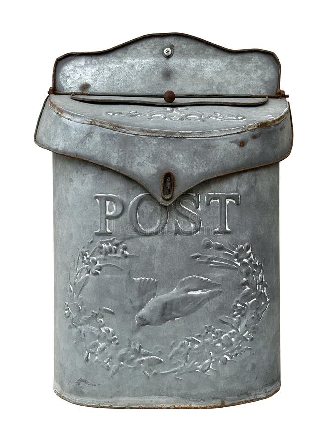 Vintage Mailbox. Vintage Iron Mailbox Isolated on White Stock Image ...