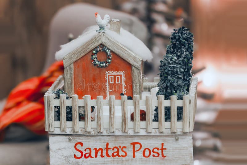 Vintage Mailbox Mail Santa. Post. New Year`s and Christmas. Stock Image ...