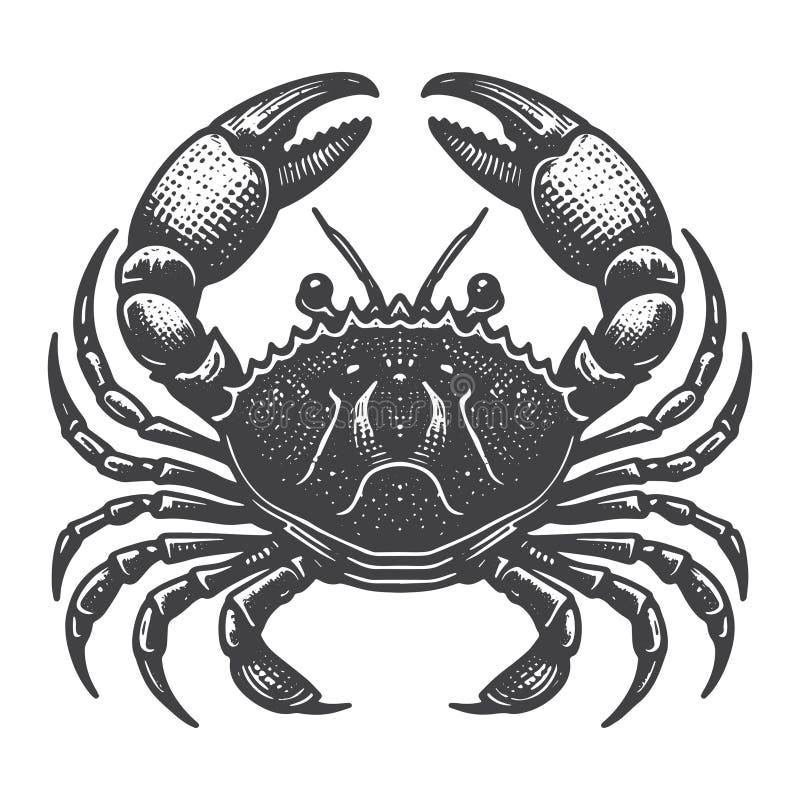 Vintage Mangrove Crab Top View Engraved Tropical Vector Illustration ...