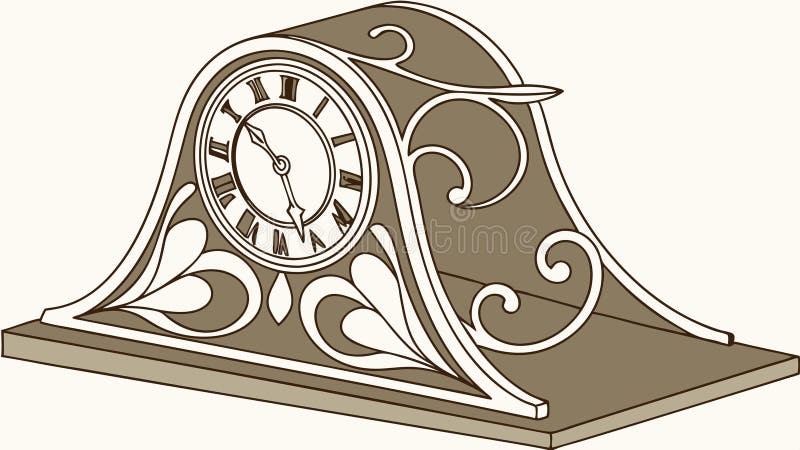 Vintage Mantel Clock, Timeless Elegant Timepiece Design, Vector Design ...
