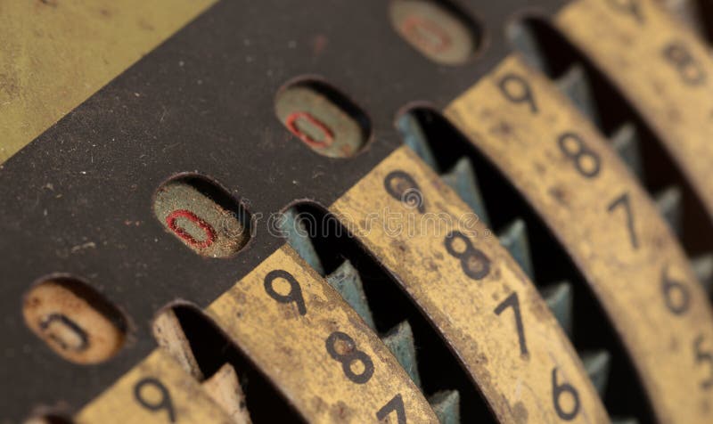 Vintage Manual Adding Machine Isolated Stock Image - Image of business ...