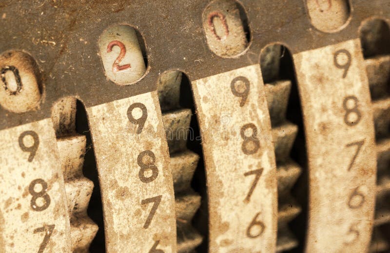 Vintage Manual Adding Machine Isolated - 200 Stock Photo - Image of ...