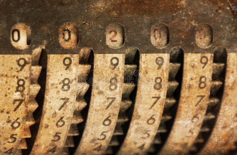 Vintage Manual Adding Machine Isolated - 200 Stock Image - Image of ...