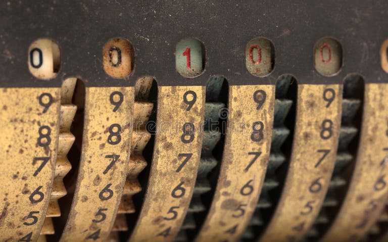 Vintage Manual Adding Machine Isolated - 100 Stock Photo - Image of ...
