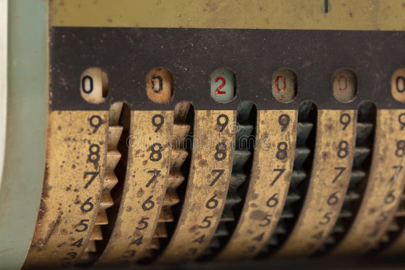Vintage Manual Adding Machine Isolated - 200 Stock Photo - Image of ...