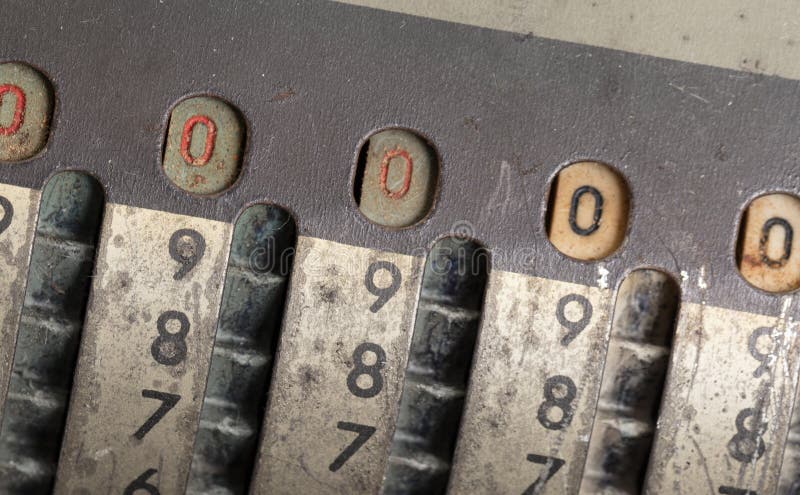 Vintage Manual Adding Machine , Blue Stock Image - Image of calculator ...
