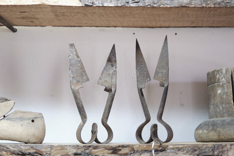 Vintage Manual Sheep Wool Shears on Wood Board Shelf Stock Photo ...