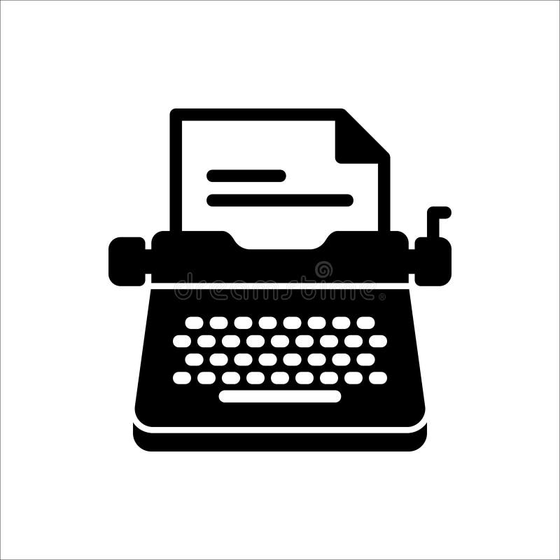Vintage Manual Typewriter Icon for Writing Office Documents on Paper ...