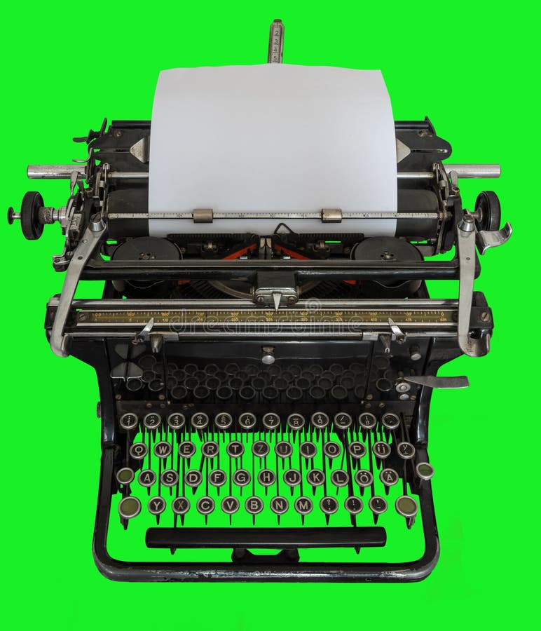 Retro Typewriter Front View Isolated White Stock Photos - Free ...
