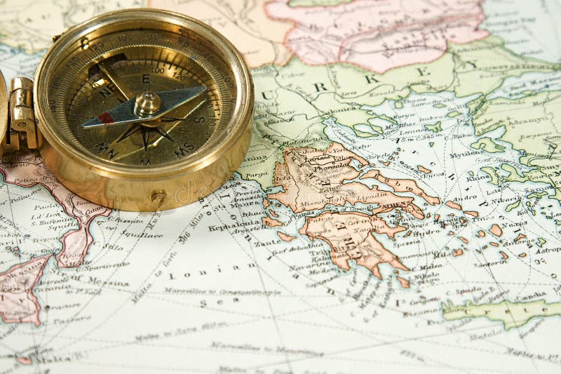 Vintage Map and Chart stock image. Image of brass, vintage - 7979935