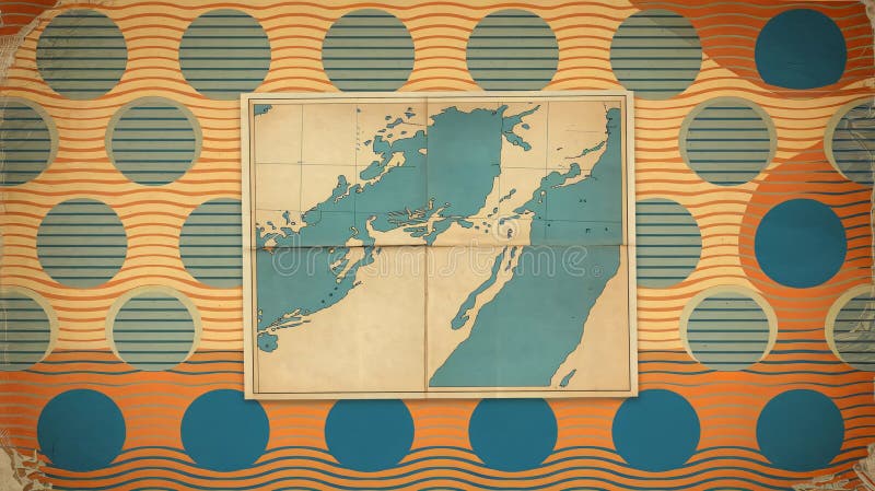 Vintage Map Design with Retro Geometric Pattern Good Resolution Stock ...