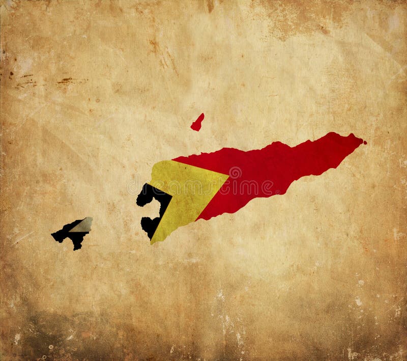 Vintage Map of East Timor on Grunge Paper Stock Photo - Image of europe ...